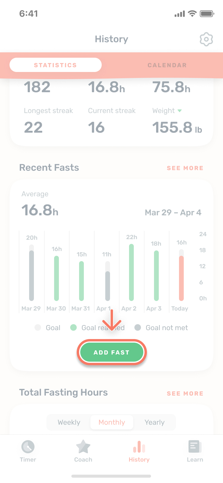 Adding and Editing a Fast – Zero Fasting